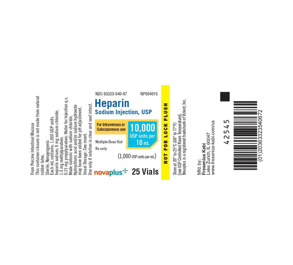 Fresenius Kabi Vizient NovaPlus Pharmaceuticals 63323-0540-67 - 25.0 E ...