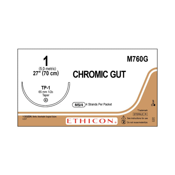 Ethicon Taper Point Chromic Gut Absorbable Suture M760G - 12.0 Each ...