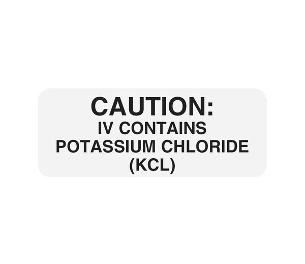 Centurion Labels: Caution IV Contains Potassium Chloride IV Label IVL1 ...